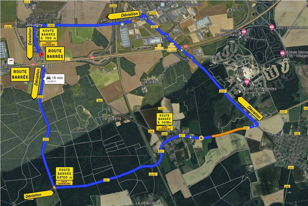 Fermeture D10 entre Favières et Jossigny du 8/11 au 19/12/2024 - Favieres